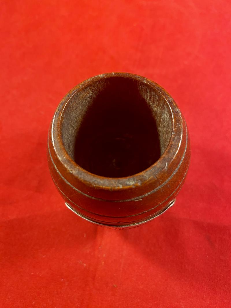 BOAS Militaria | WW1 Teak Barrel Match Holder from H.M.S. Champion 1915