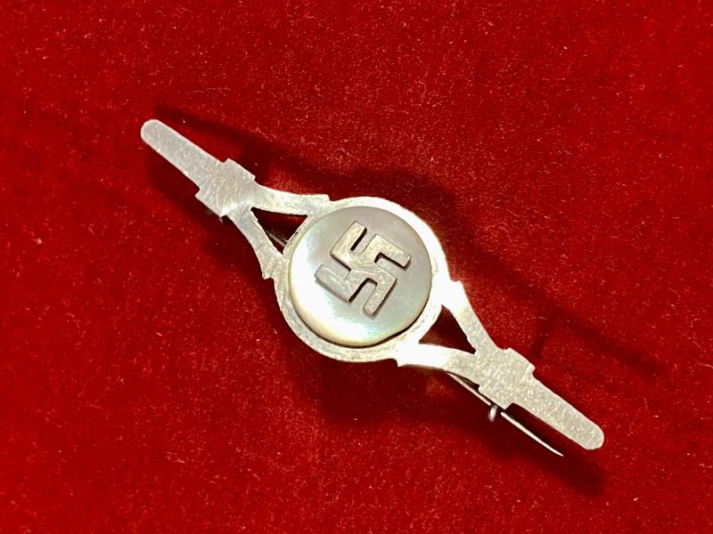 BOAS Militaria | Antique Victorian Sterling Silver and MOP Swastika Brooch
