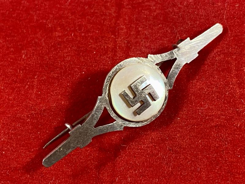 BOAS Militaria | Antique Victorian Sterling Silver and MOP Swastika Brooch