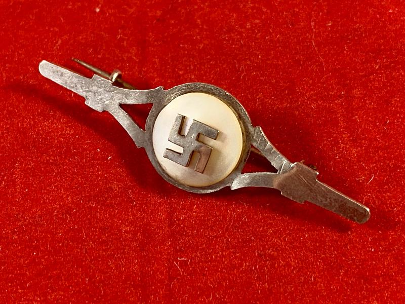 BOAS Militaria | Antique Victorian Sterling Silver and MOP Swastika Brooch