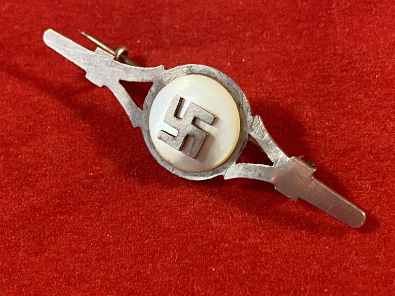 BOAS Militaria | Antique Victorian Sterling Silver and MOP Swastika Brooch
