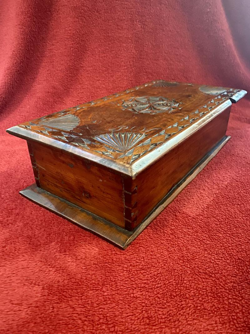 BOAS Militaria | Rare Anglo-Boer War POW made Carved Cedar-wood Box ...