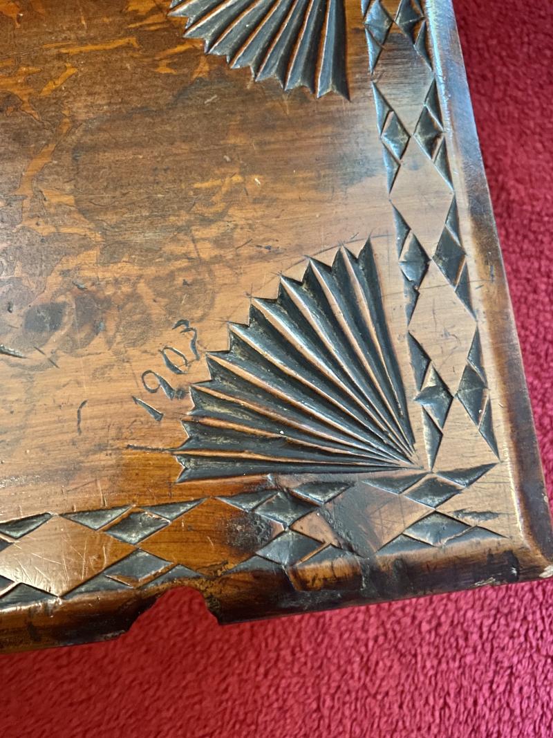 BOAS Militaria | Rare Anglo-Boer War POW made Carved Cedar-wood Box ...