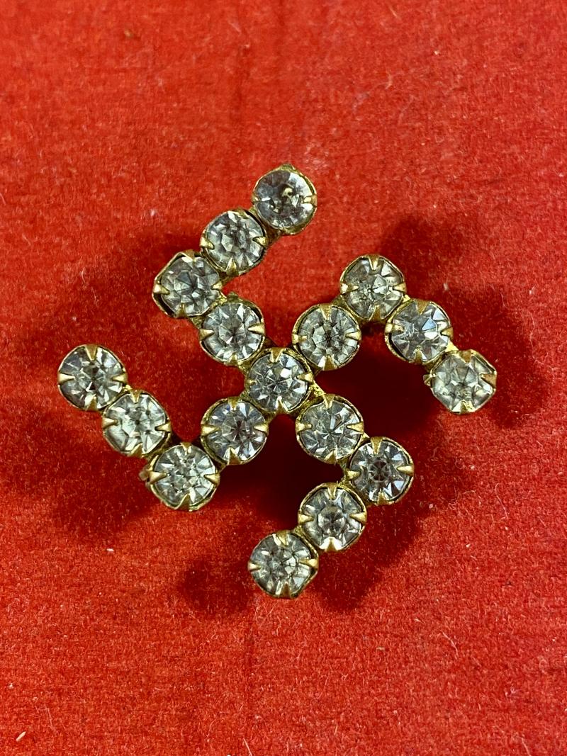 BOAS Militaria | Antique Swastika Brooch made with Faux Diamonds Set in ...