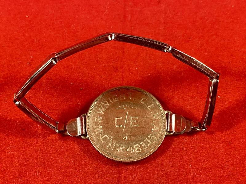 BOAS Militaria | WW2 Silver George VI Rhodesian Half-Crown ID Bracelet ...
