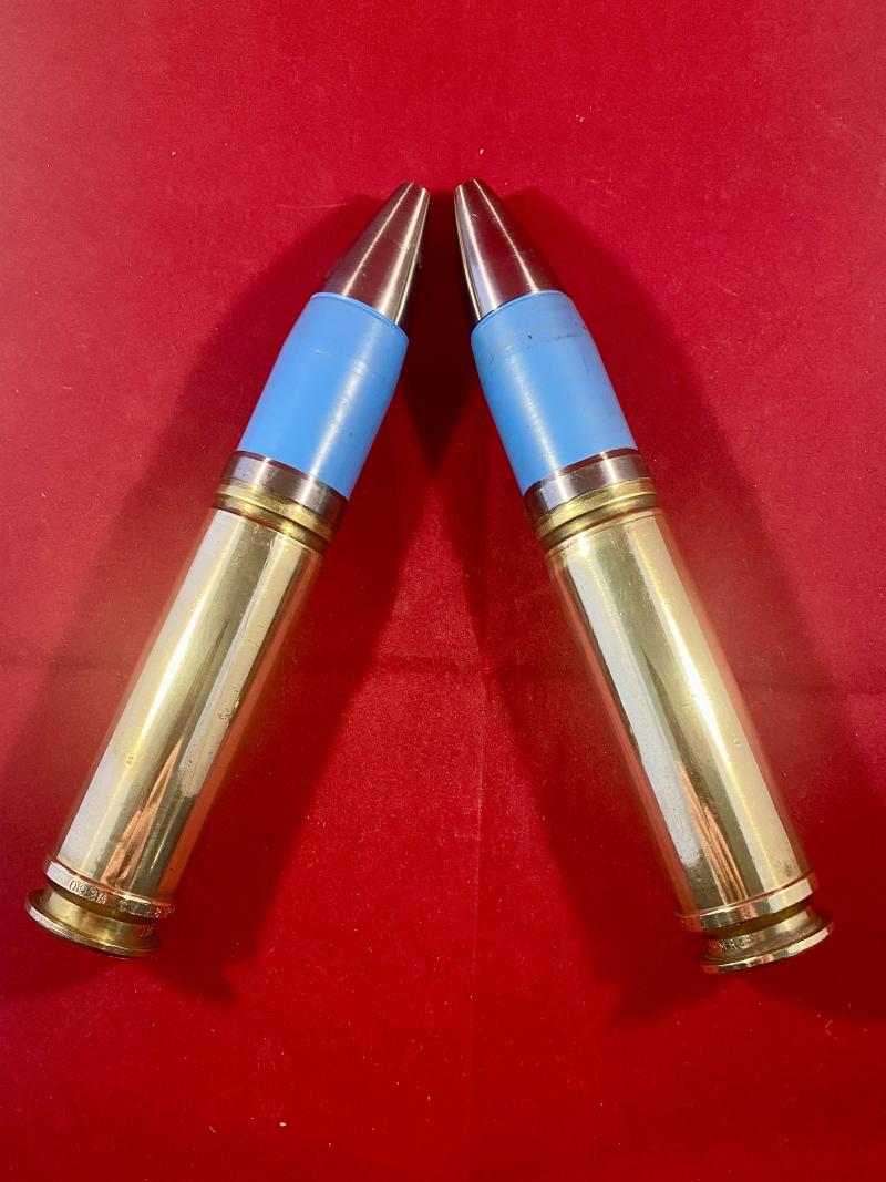 BOAS Militaria | Two Inert Arden Cannon 30mm Practice Rounds from a Harrier Jump Jet, c1980