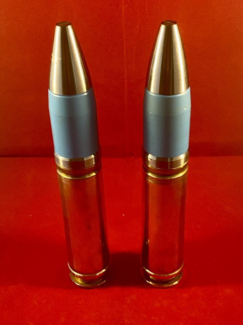 BOAS Militaria | Two Inert Arden Cannon 30mm Practice Rounds from a Harrier Jump Jet, c1980
