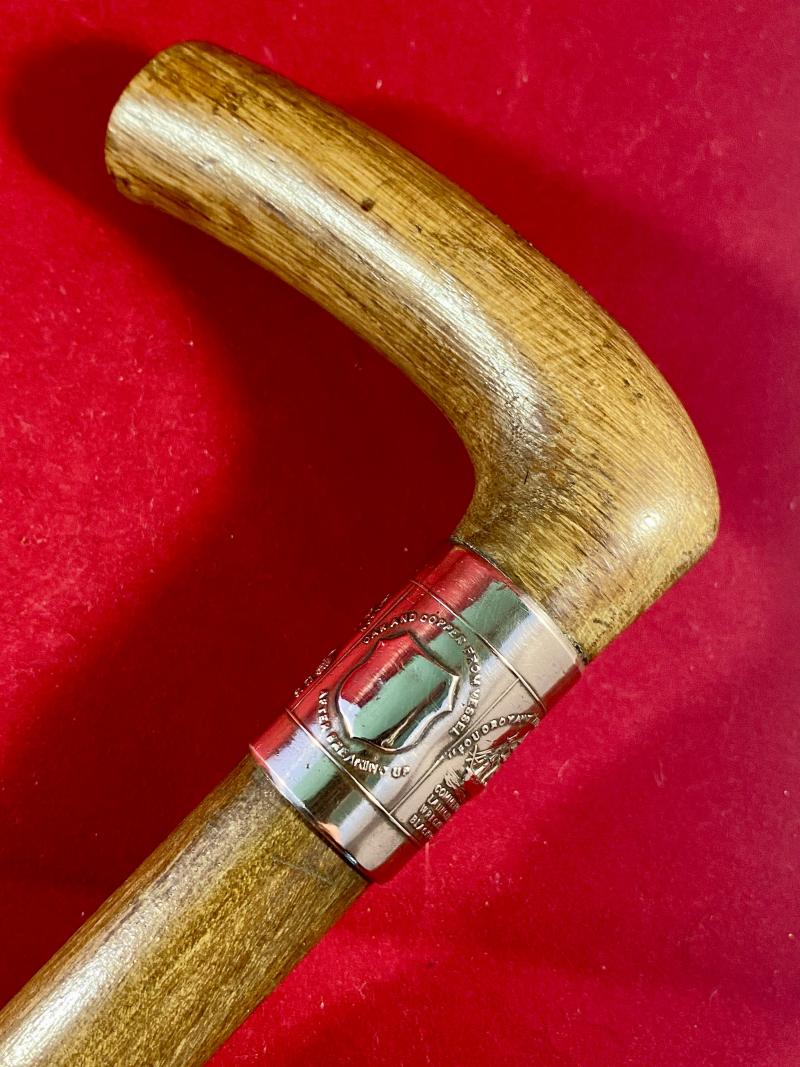 BOAS Militaria | Antique Oak and Copper Memorial Walking Stick made ...
