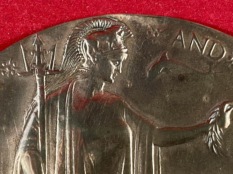 BOAS Militaria | Genuine WW1 British Bronze Death Plaque (Death Penny ...