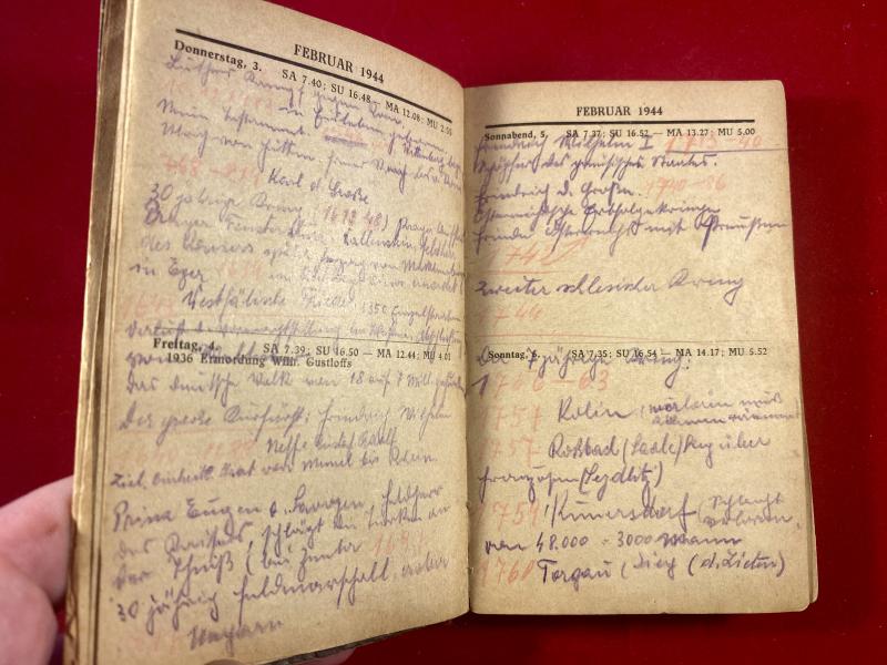 BOAS Militaria | Original WW2 German 1944 SS Pocket Diary - Der ...