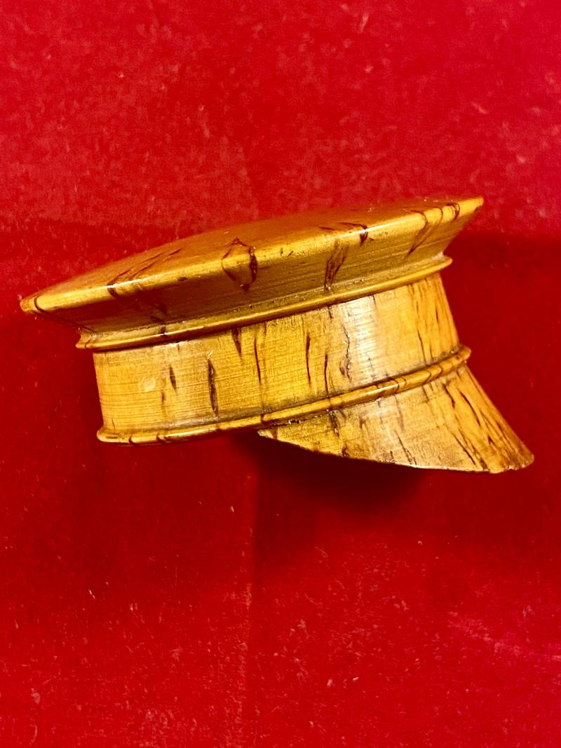 BOAS Militaria | Small Carved Wooden WW1 Officer’s Cap Snuff or Trinket ...