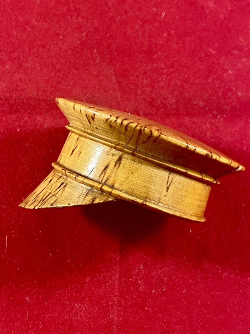 BOAS Militaria | Small Carved Wooden WW1 Officer’s Cap Snuff or Trinket ...
