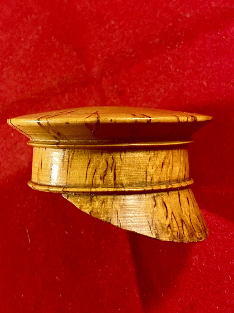 BOAS Militaria | Small Carved Wooden WW1 Officer’s Cap Snuff or Trinket ...