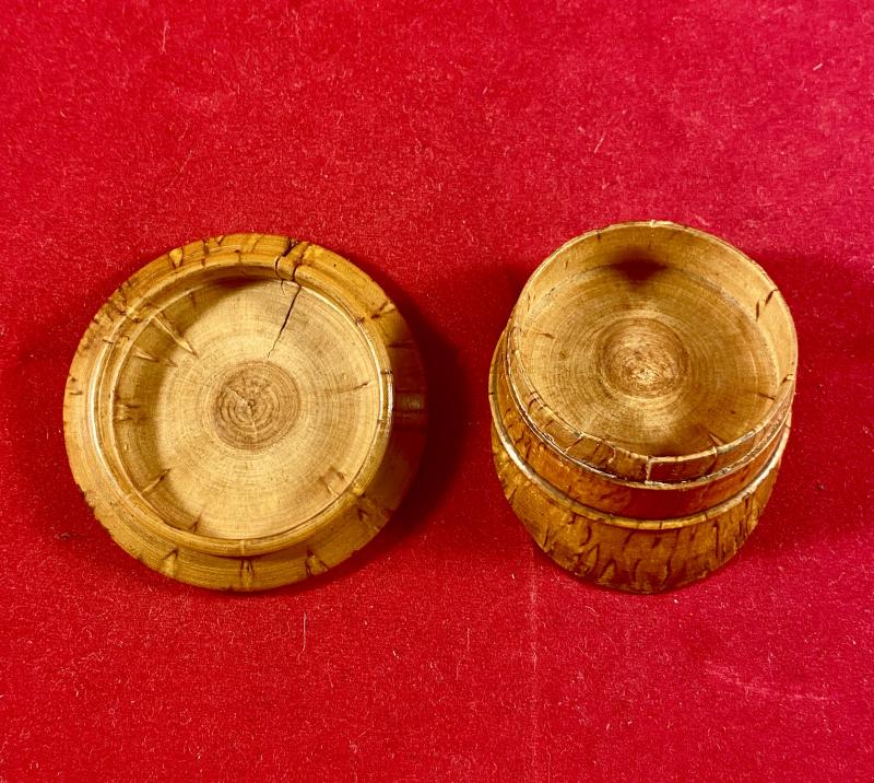 BOAS Militaria | Small Carved Wooden WW1 Officer’s Cap Snuff or Trinket ...