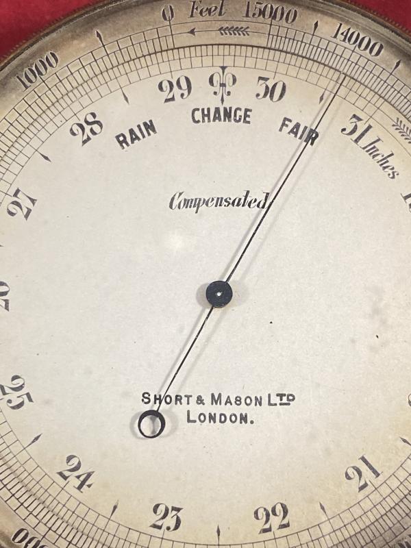 BOAS Militaria | Large Antique Gilt Brass 2.75” Pocket Barometer with ...