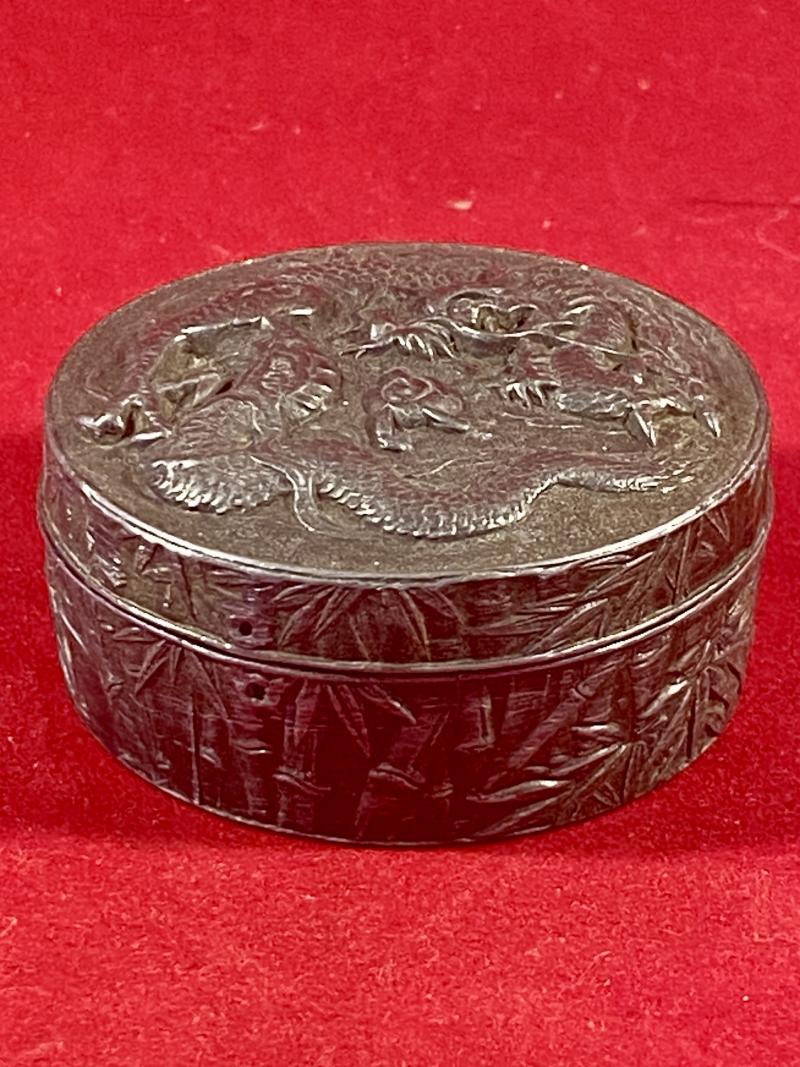 BOAS Militaria | Antique Japanese Antimony Round Snuff Box with High ...