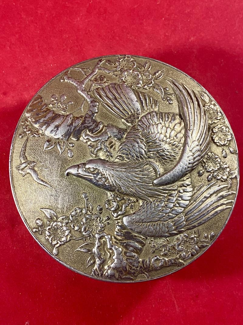 BOAS Militaria | Large 4.25” Antique Japanese Antimony round Trinket or ...