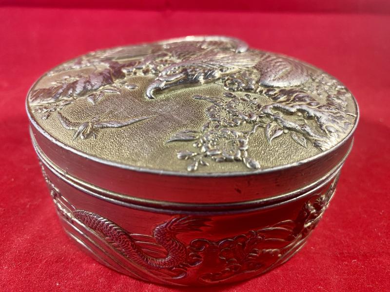 BOAS Militaria | Large 4.25” Antique Japanese Antimony round Trinket or ...