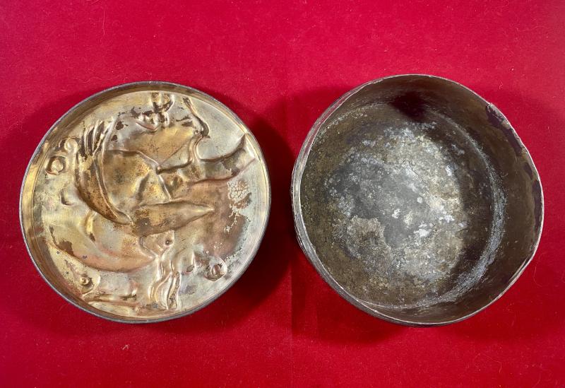 BOAS Militaria | Large 4.25” Antique Japanese Antimony round Trinket or ...