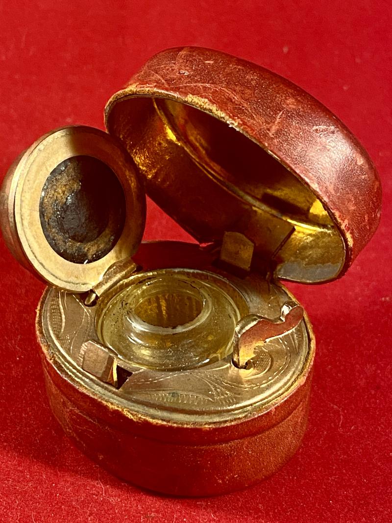 BOAS Militaria | Antique Victorian Red Leather Covered Oval Gilt Brass ...