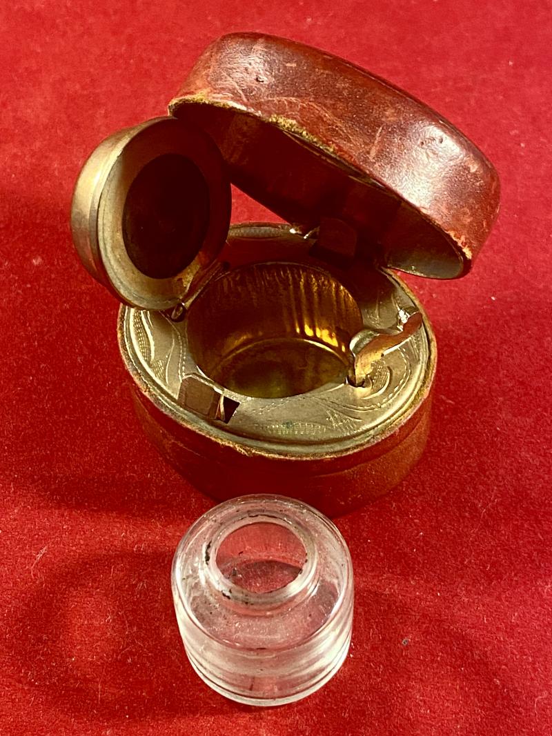 BOAS Militaria | Antique Victorian Red Leather Covered Oval Gilt Brass ...