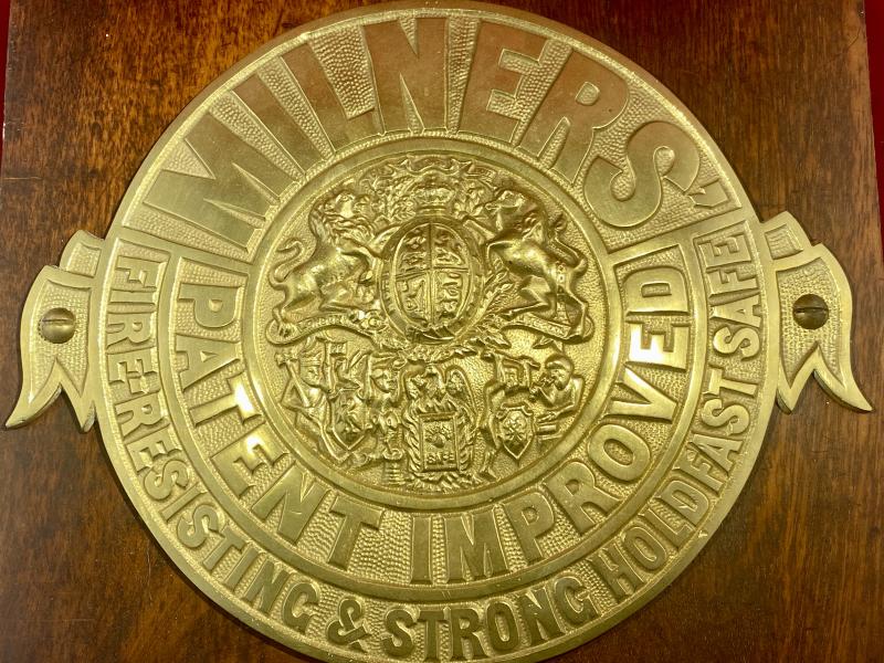 BOAS Militaria | Impressive Large Brass Antique Milners Safe Maker’s ...